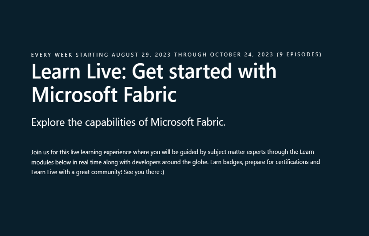Learn Live: Get started with Microsoft Fabric | Microsoft Fabric Blog | Microsoft Fabric