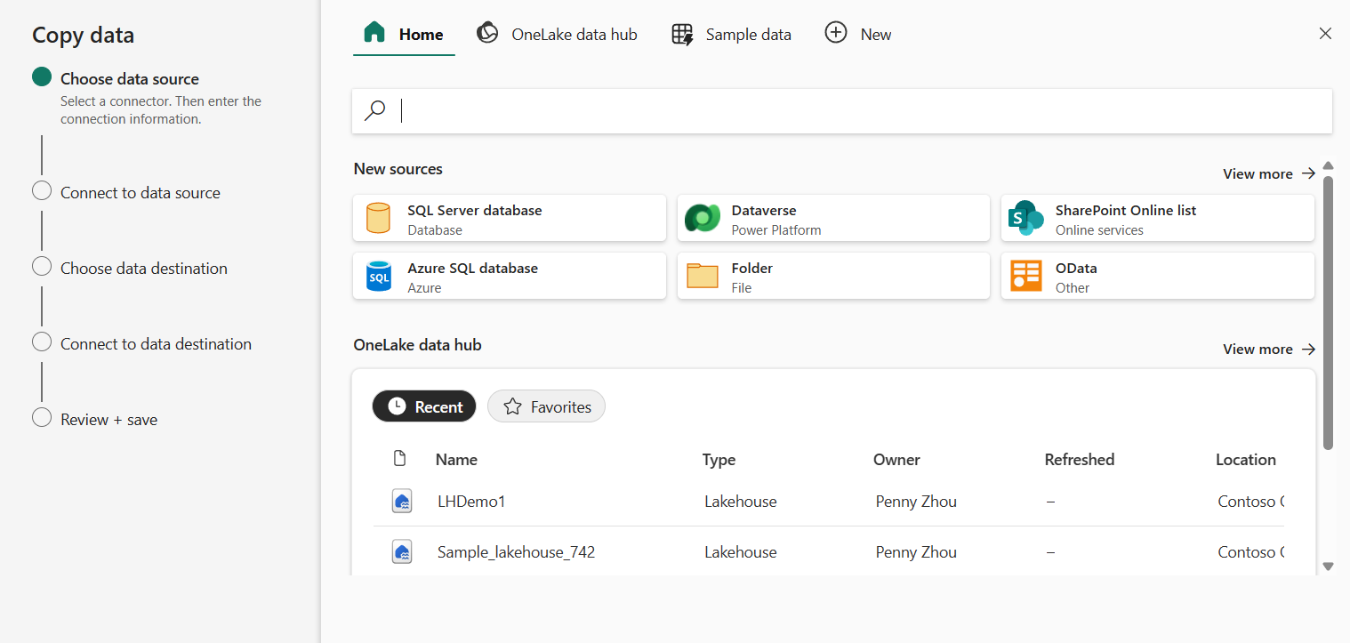 Easily connect your data with the new modern get data experience for data pipeline | Microsoft ...