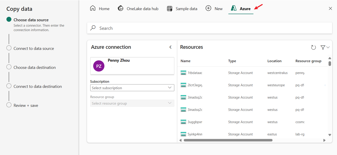 Quickly Connect to your Azure Resources in Fabric with the Data Pipeline Modern Get Data ...