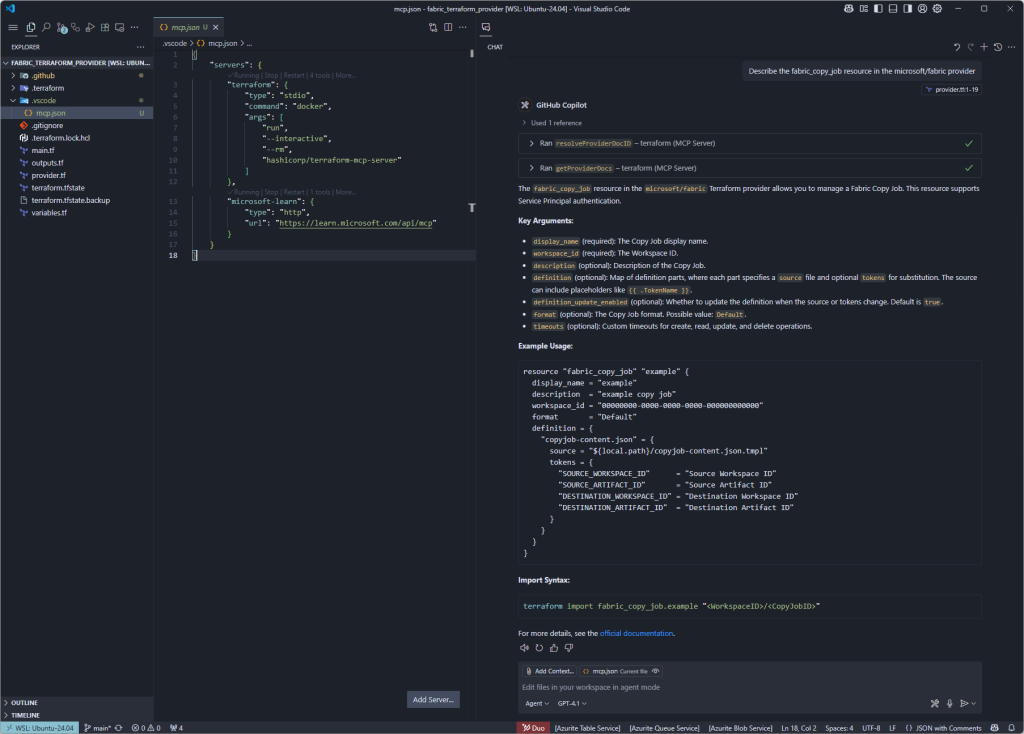 Terraform Provider For Microsoft Fabric 2 Using Mcp Servers And Fabric Cli To Help Define Your