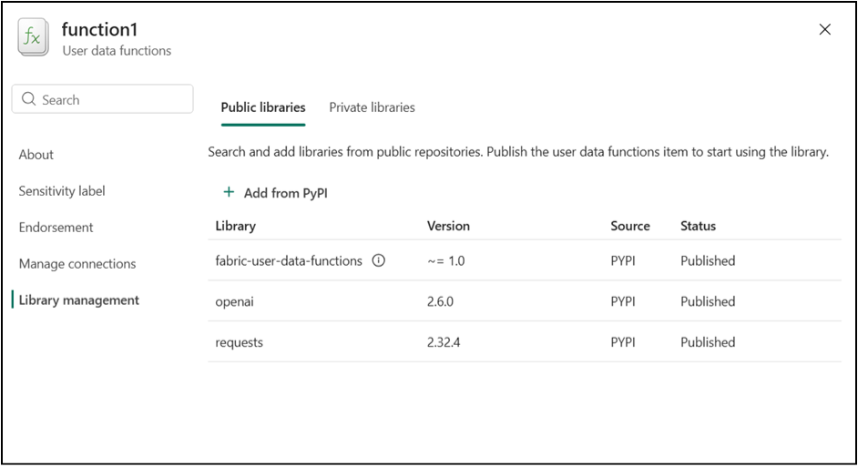 Manage environment configuration in Fabric User data functions with ...