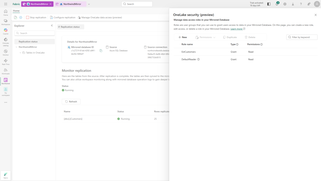 Manage OneLake security for Mirrored Databases (Preview) | Microsoft ...