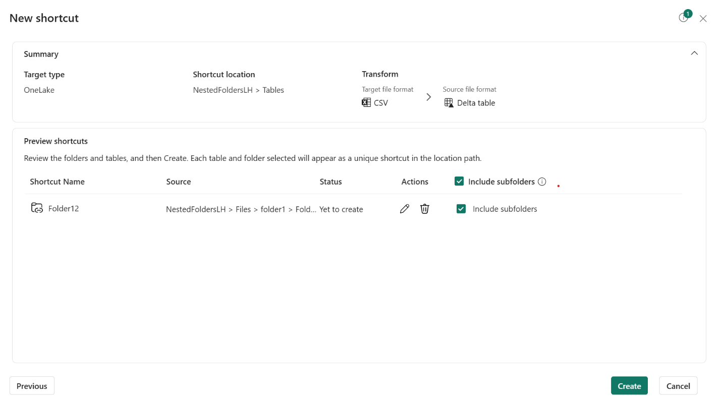 Nested folders support in shortcut transformations (Generally Available ...